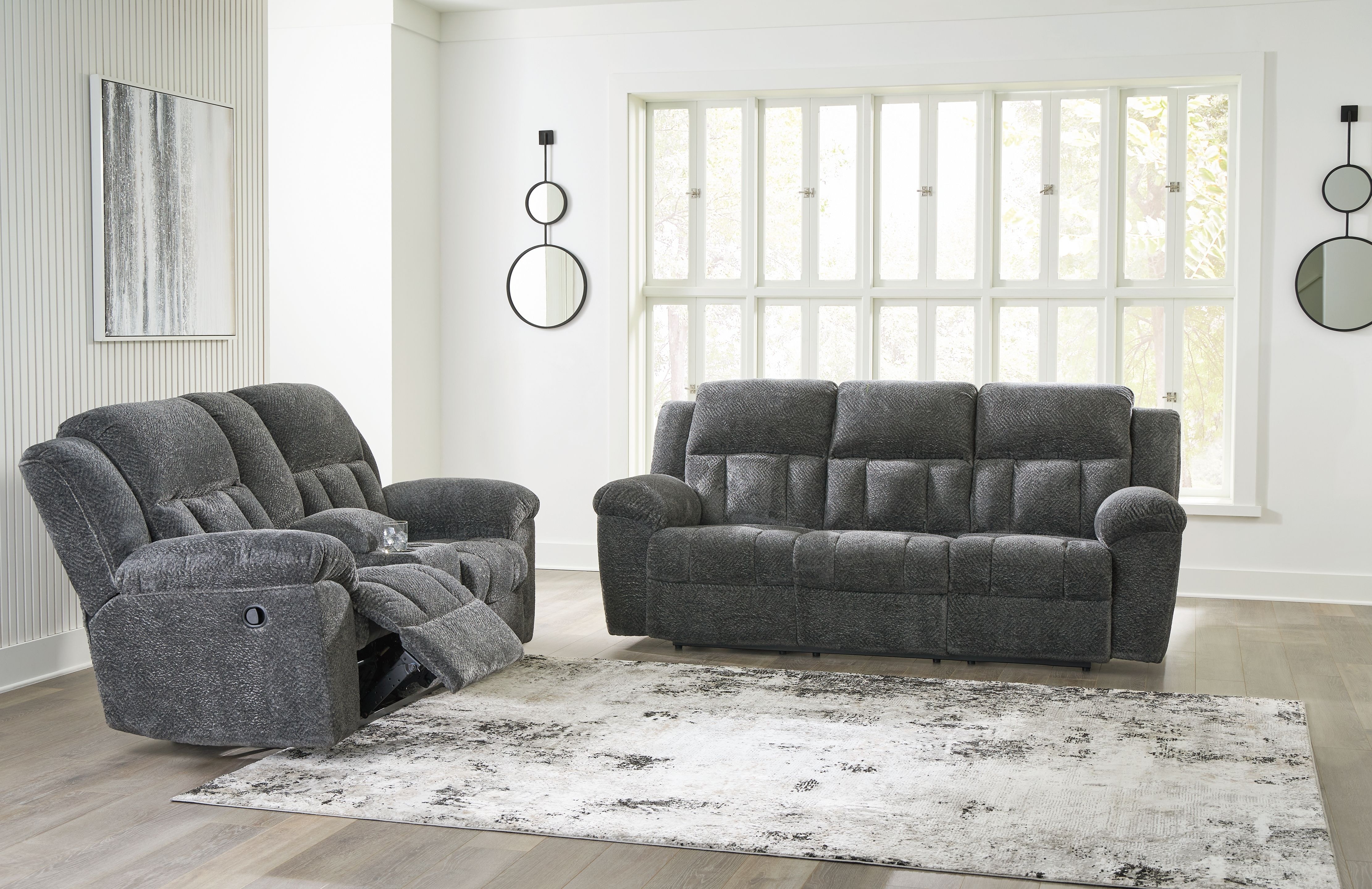 Ashley Frohn Reclining Sofa and Reclining Loveseat With Console 37406 ...