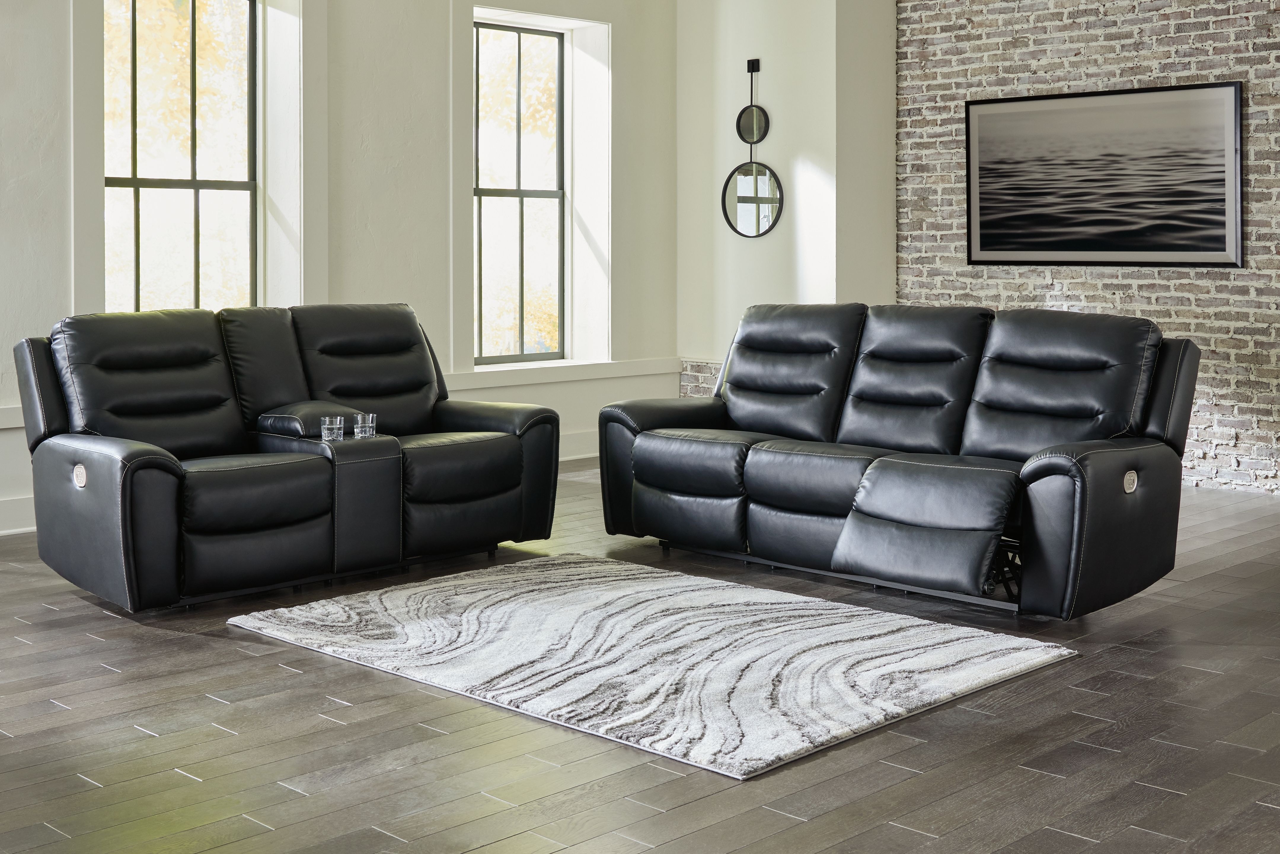 Ashley Warlin 2 Piece Power Reclining Sofa and Loveseat 61105-18-15 ...