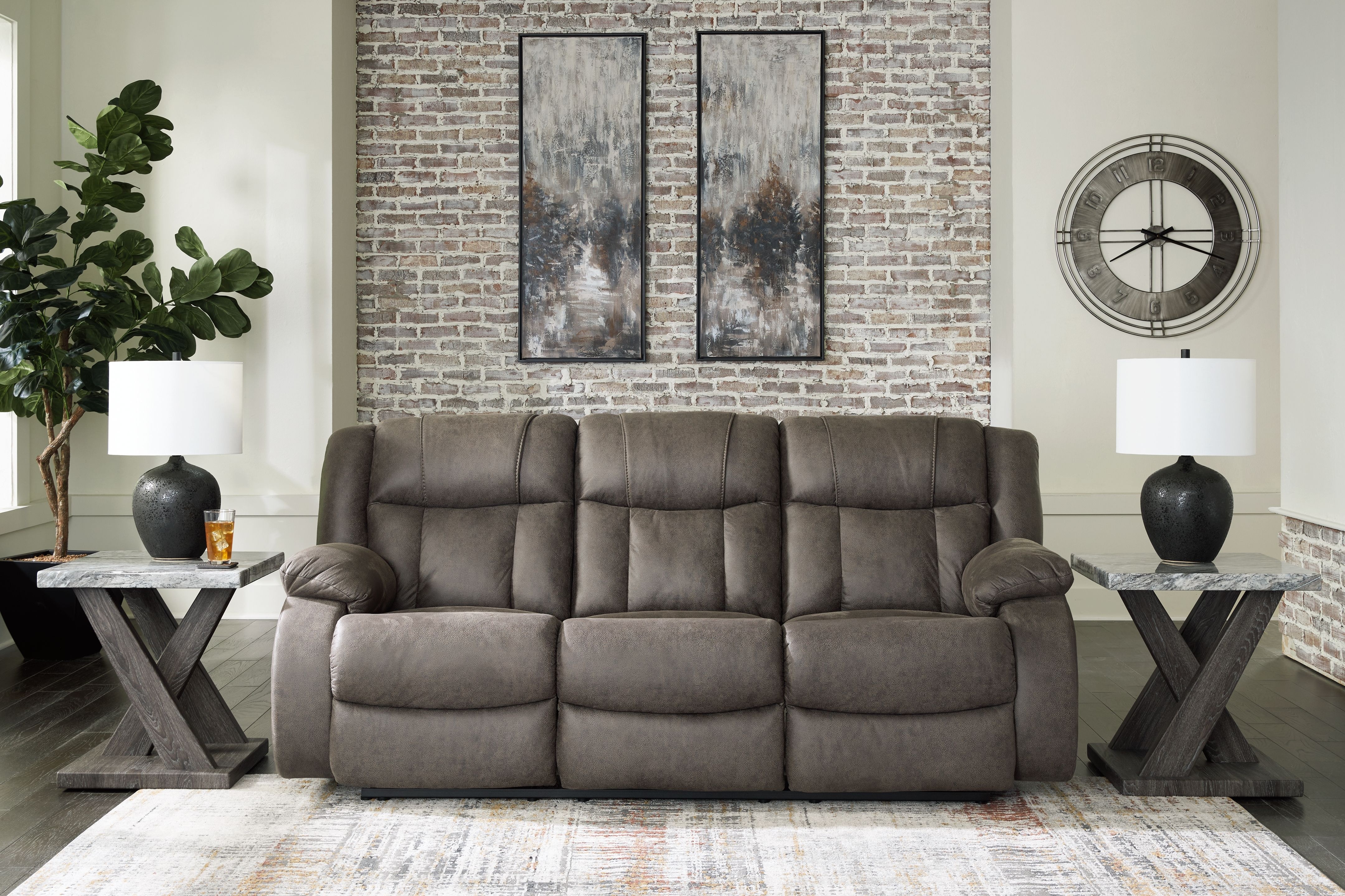 Ashley First Base 3 Piece Reclining Living Room Set 68804-88-86-25 ...