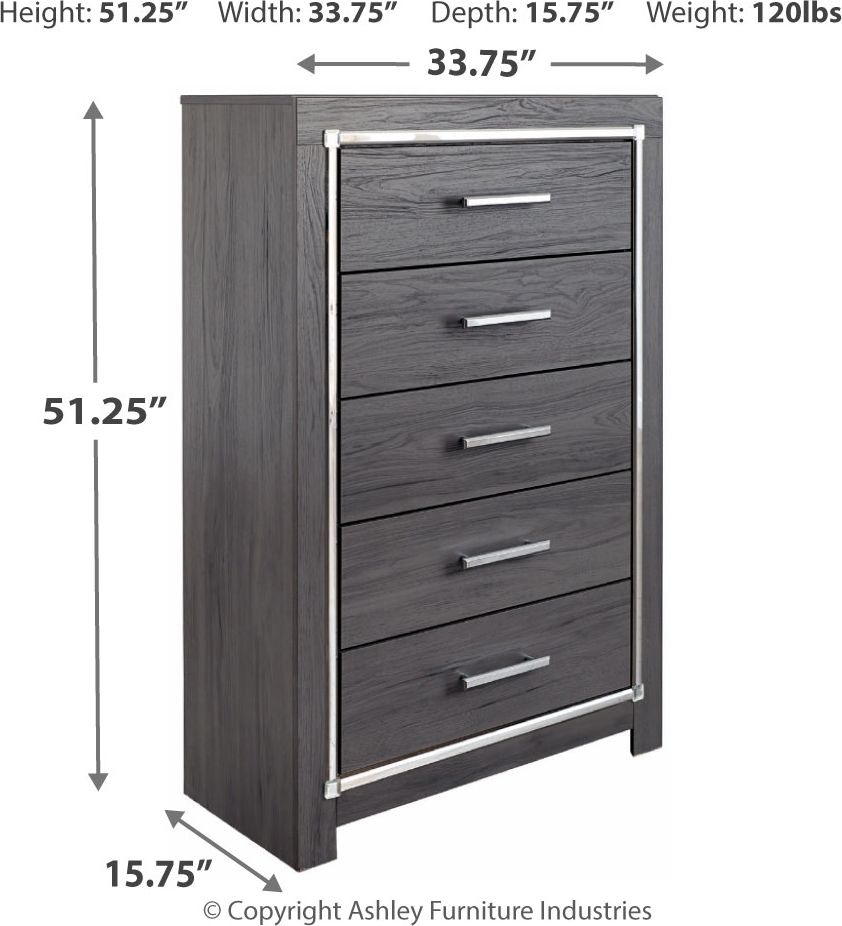 Ashley Lodanna 5 Piece King Upholstered Panel Bedroom Set B214-31-36-46 ...