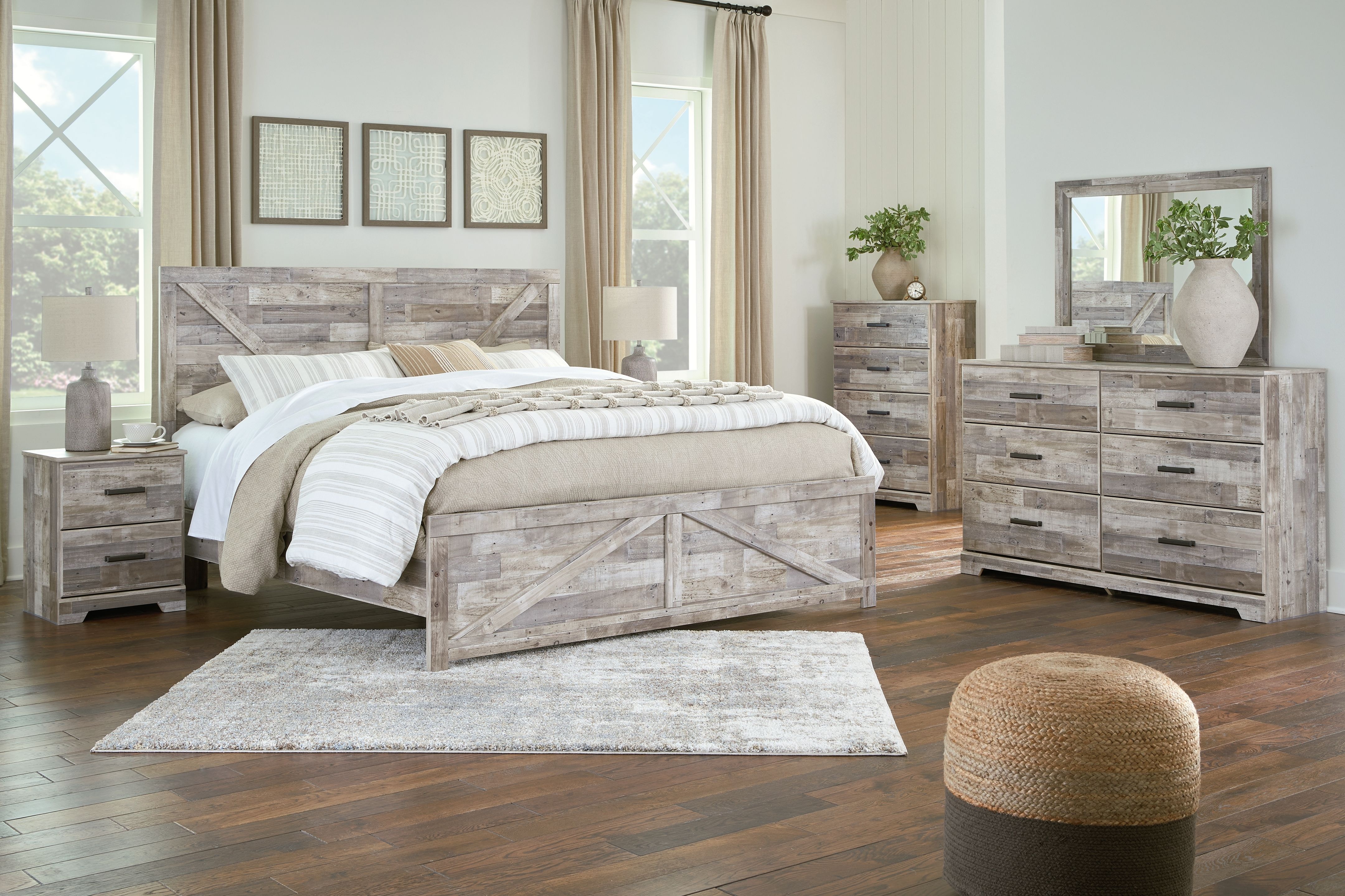 Ashley Hodanna 5 Piece Queen Crossbuck Panel Bed Set B3487-31-44-36-71 ...