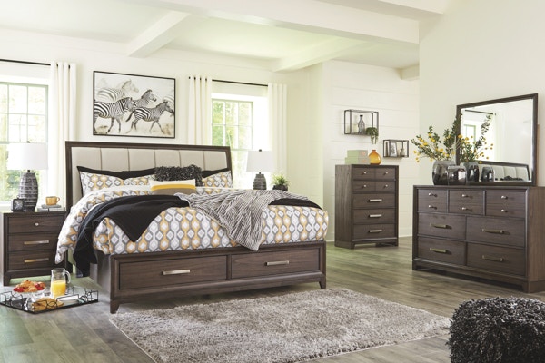 Ashley Brueban 6 Piece King Panel Bedroom Set B497-31-36-46-58-56S-97 ...