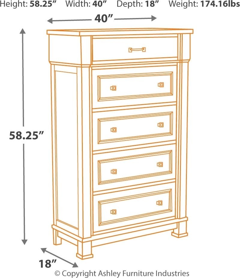 Ashley Jennily 6 Piece King Panel Bed Set B642-31-36-46-58-56-97 ...