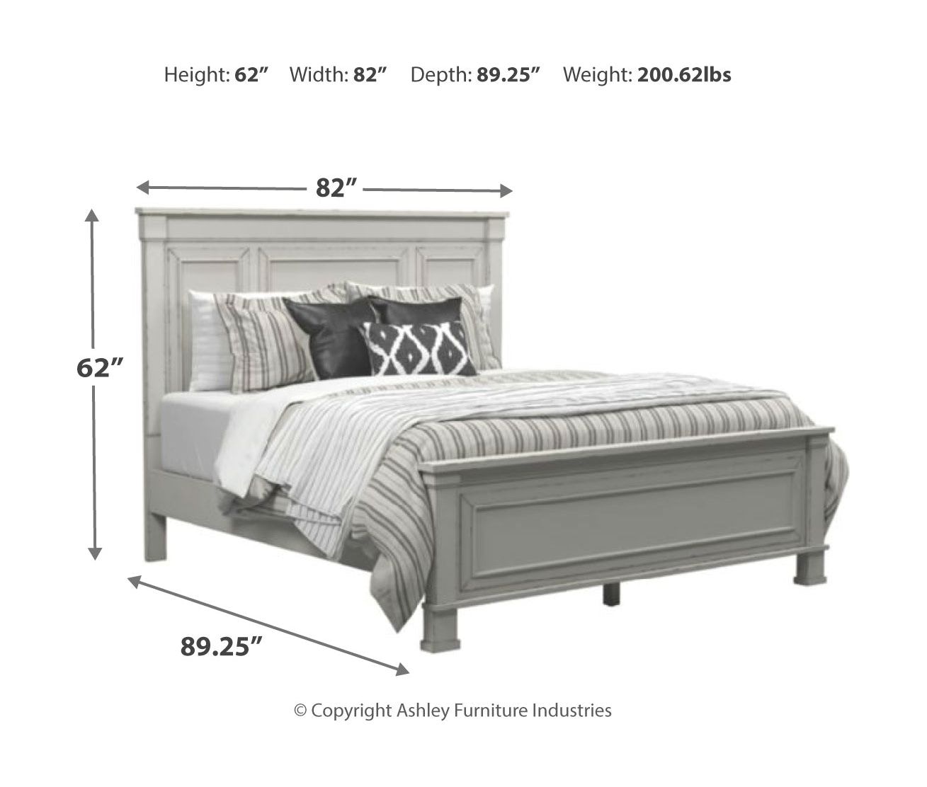 Ashley Jennily 7 Piece King Panel Bed Set B642-31-36-58-56-97-93-2 ...