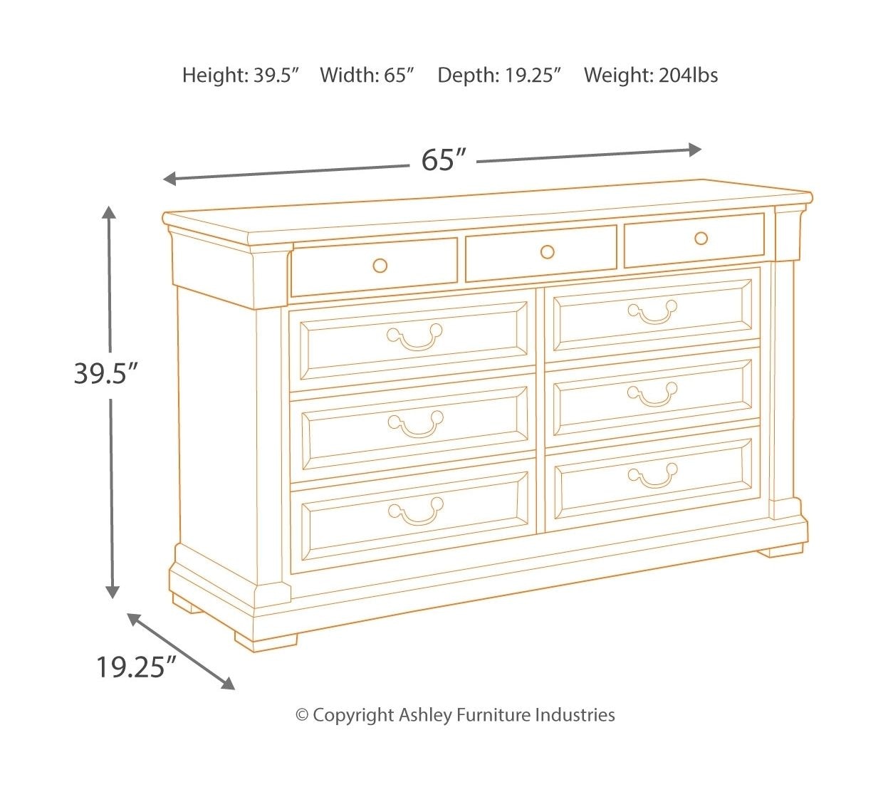 Ashley Bolanburg 6 Piece Queen Panel Bedroom Set B647-131-36-146-57-54 ...