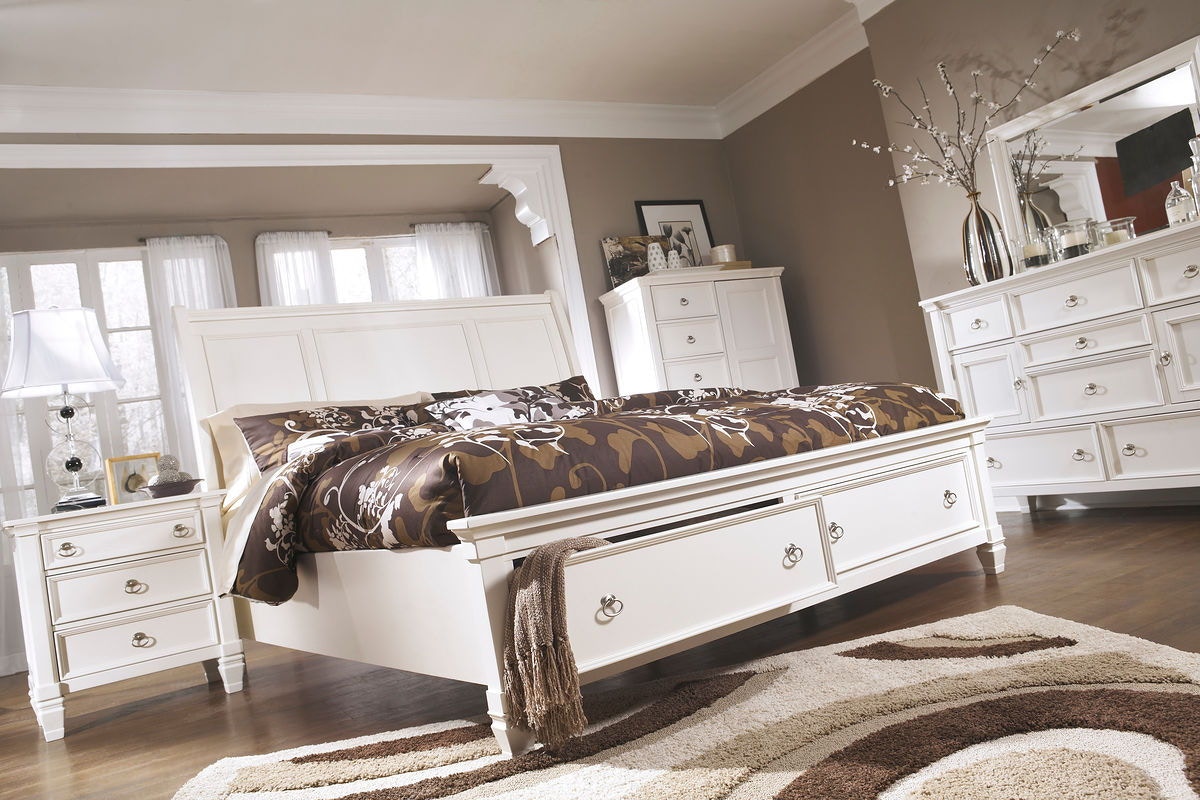 Ashley Prentice 7 Piece King Sleigh Bedroom Set B672-31-36-48-78-76-99 ...