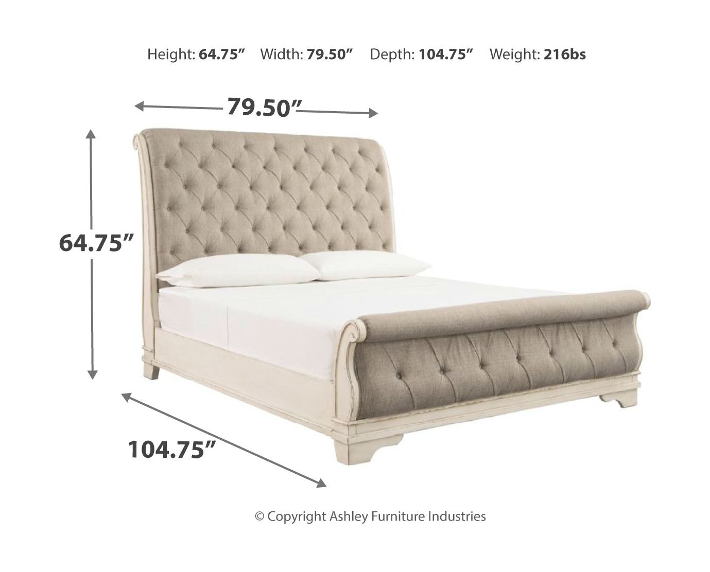 Ashley Realyn King Upholstered Sleigh Bed B743-78-76-99 - Portland, OR ...