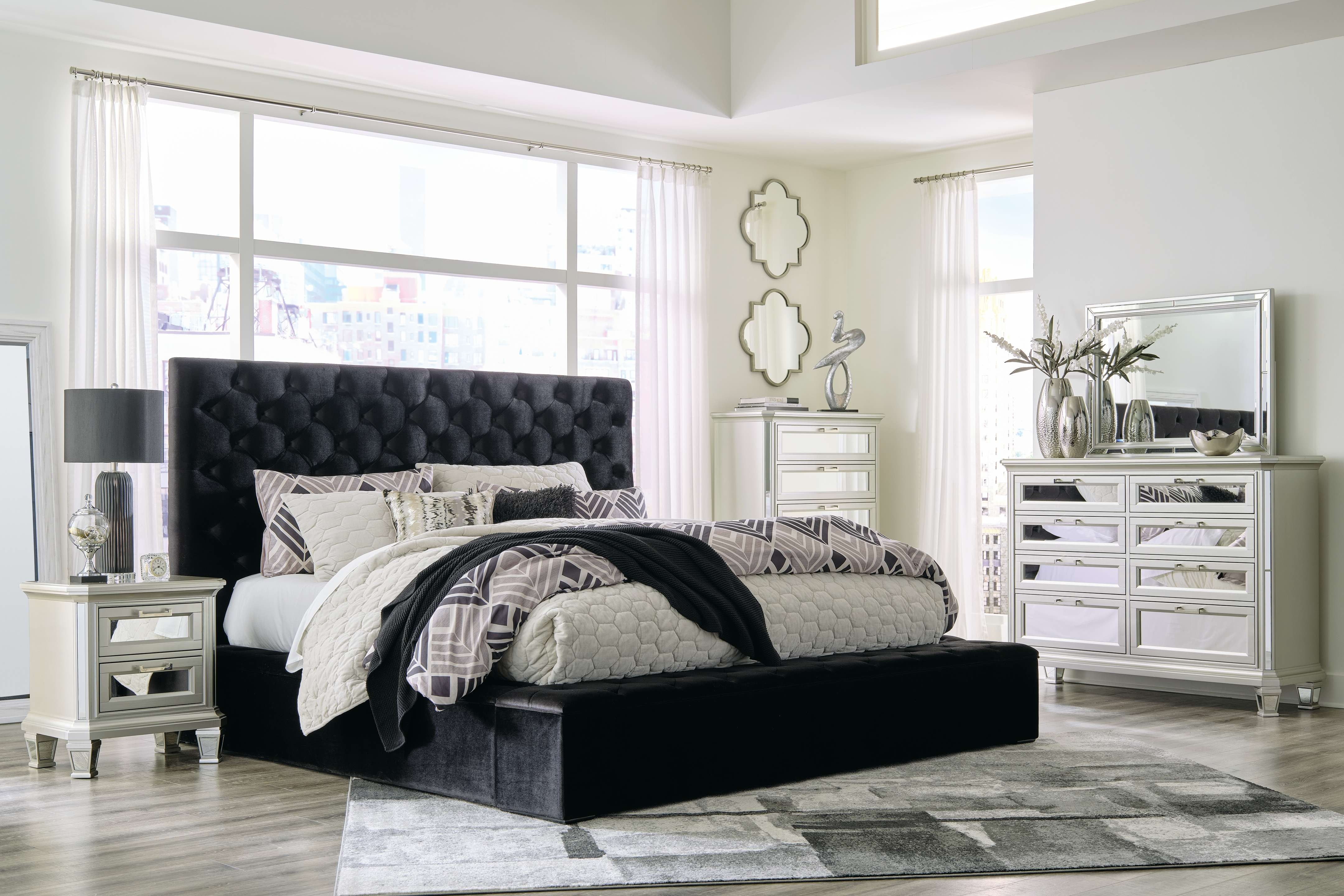 Ashley Lindenfield 5 Piece King Upholstered Storage Bed Set B758 31 36 158 156 197 Portland OR