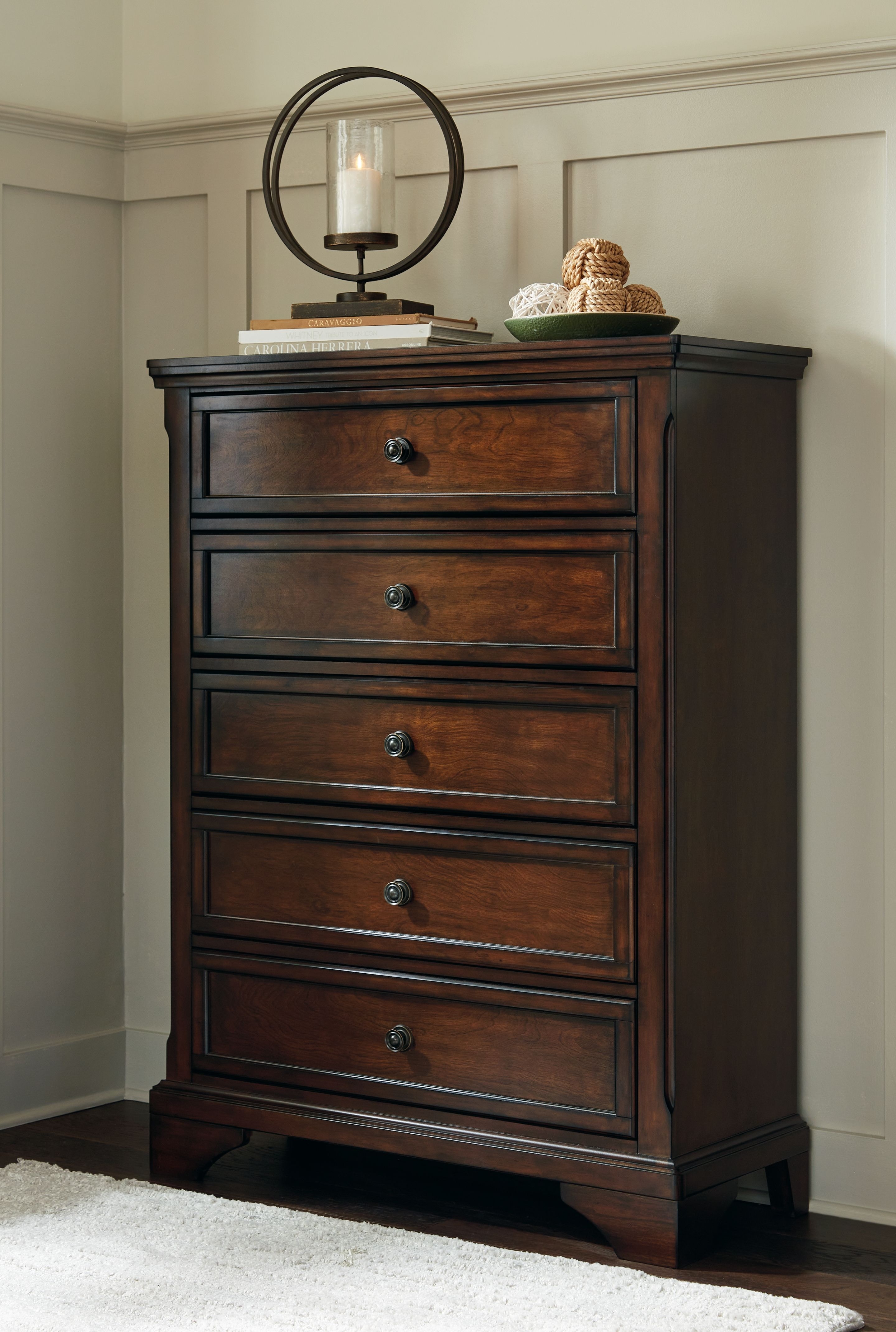 Ashley Brookbauer 5 Piece Queen Sleigh Bed Set B767-31-36-46-77-74 ...