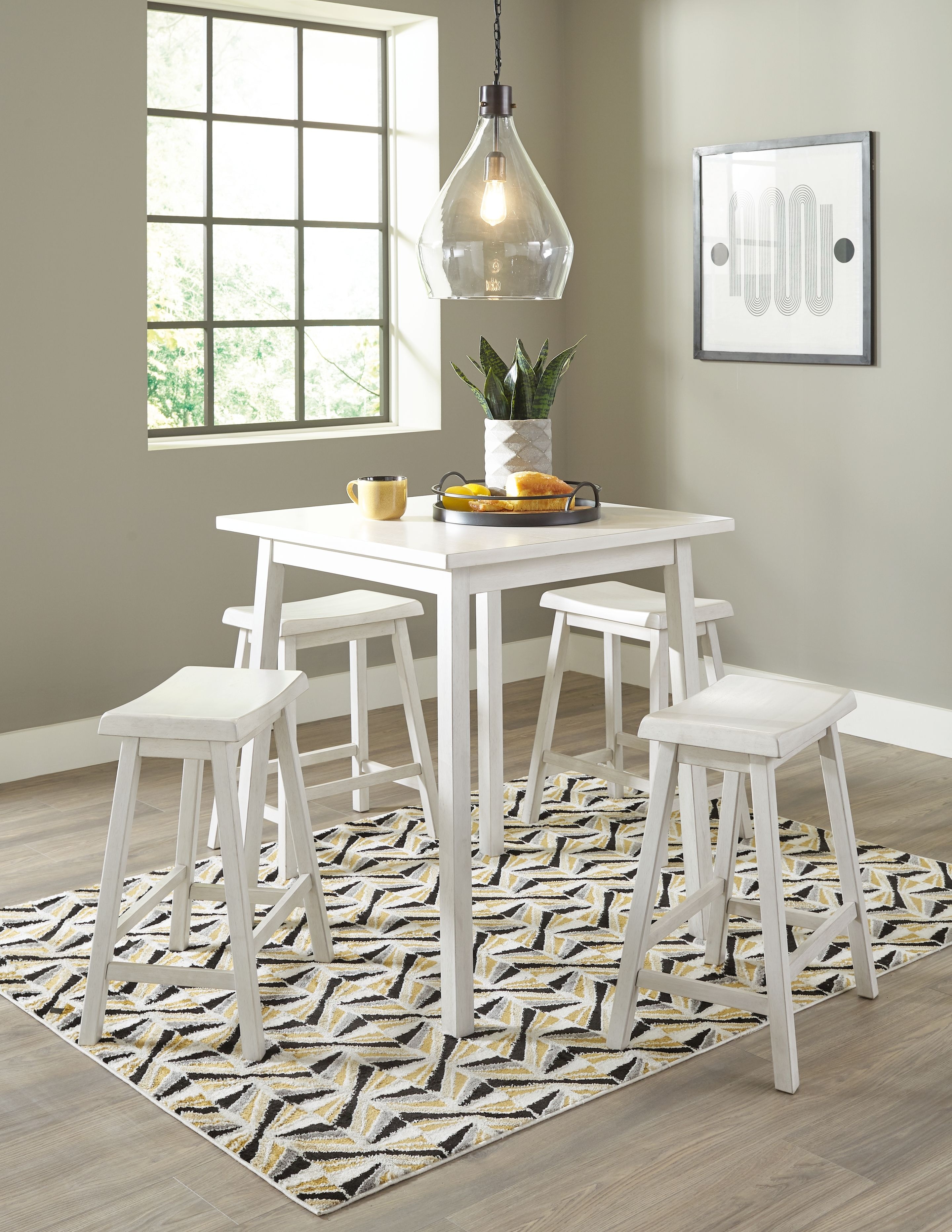 Ashley Stuven 5 Piece Square Counter Table Set D242-13-024-4 - Portland ...