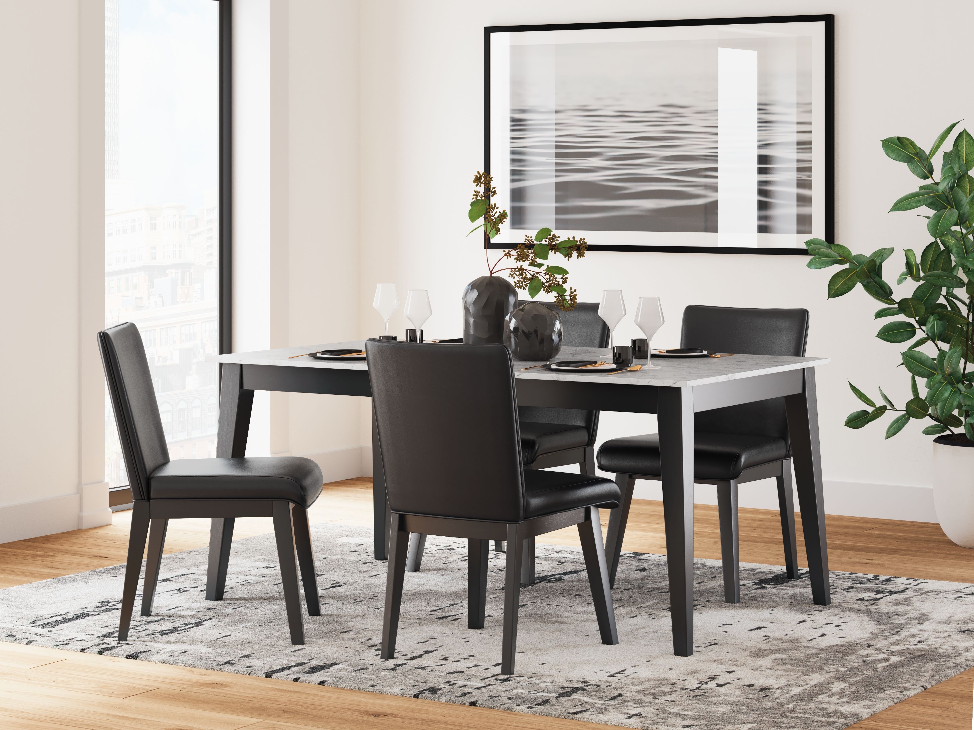 Ashley Jettaya 5 Piece Rectangular Dining Room Table Set D494-25-01-2 ...