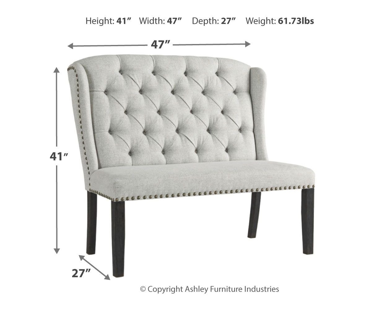 Ashley Jeanette Upholstered Bench D702-08 - Portland, OR | Key Home ...