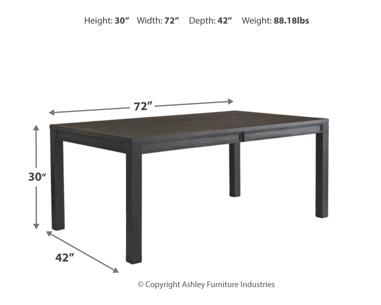 Ashley Jeanette Rectangular Dining Room Table D702-25 - Portland, OR ...
