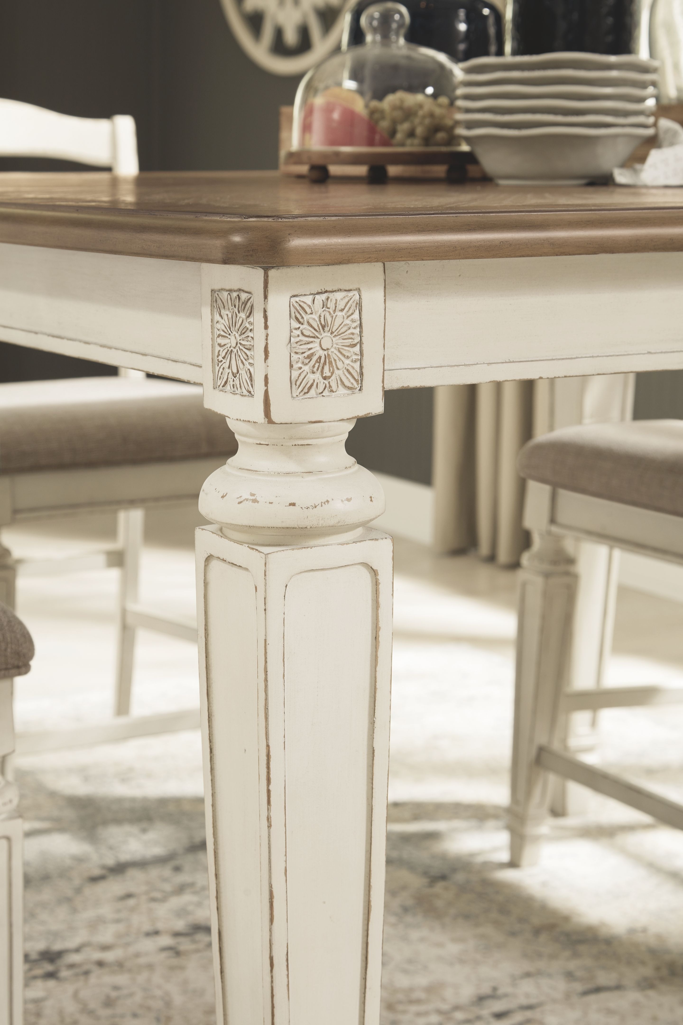 Ashley Realyn 5 Piece Dining Room Counter Extension Dining Set D743-32-124-4 - Portland, OR | Key