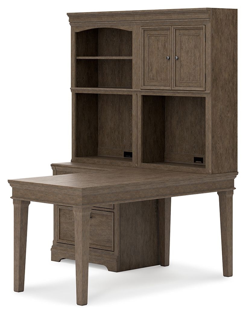 Ashley Janismore Desk With Bookcase Wall Unit H776-44-40B-40T-41T ...