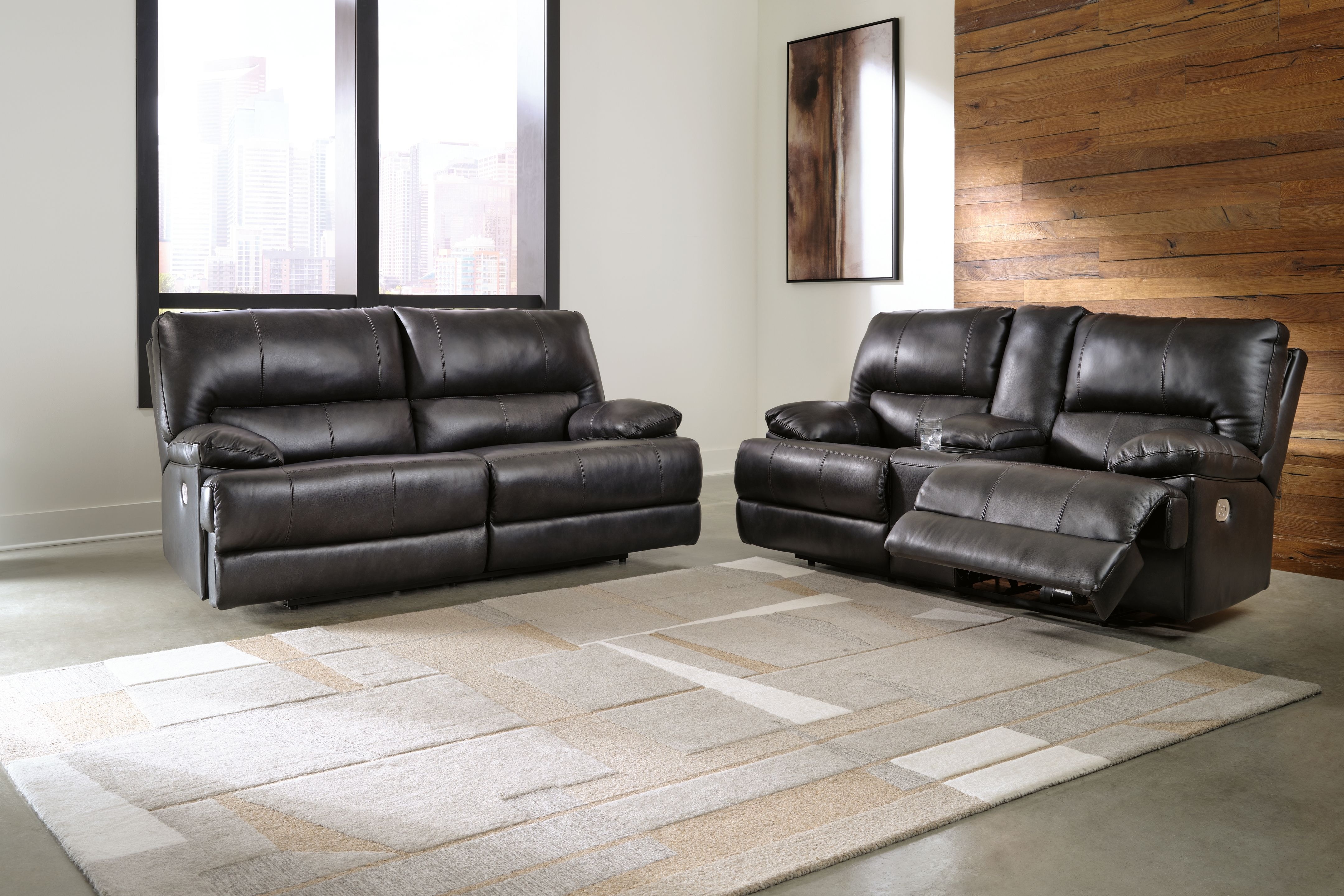 Ashley Mountainous Power Reclining Sofa and Power Loveseat U65801-47-18 ...
