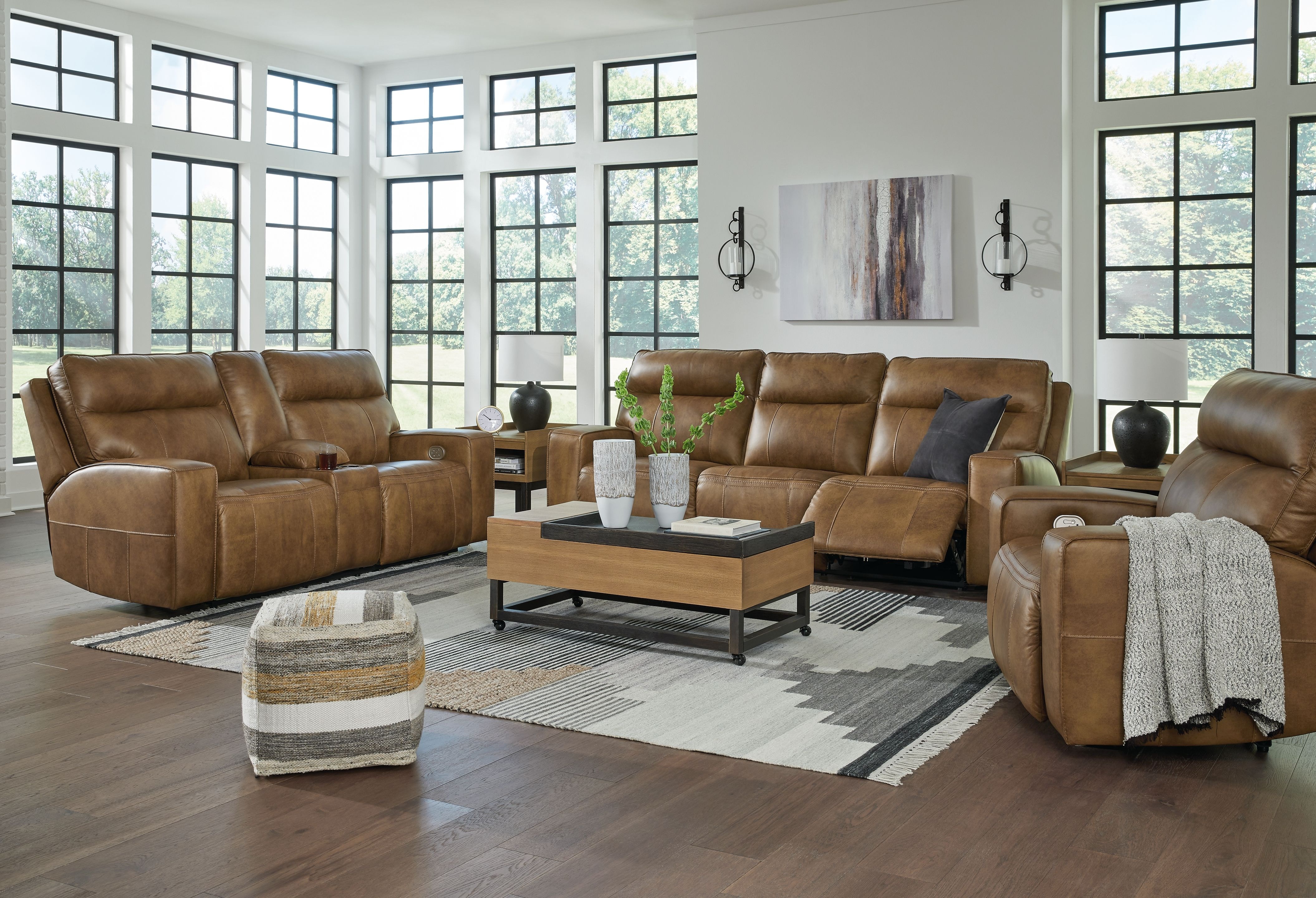 Ashley Game Plan 2 Piece Power Reclining Sofa and Loveseat U15206-15-18 ...