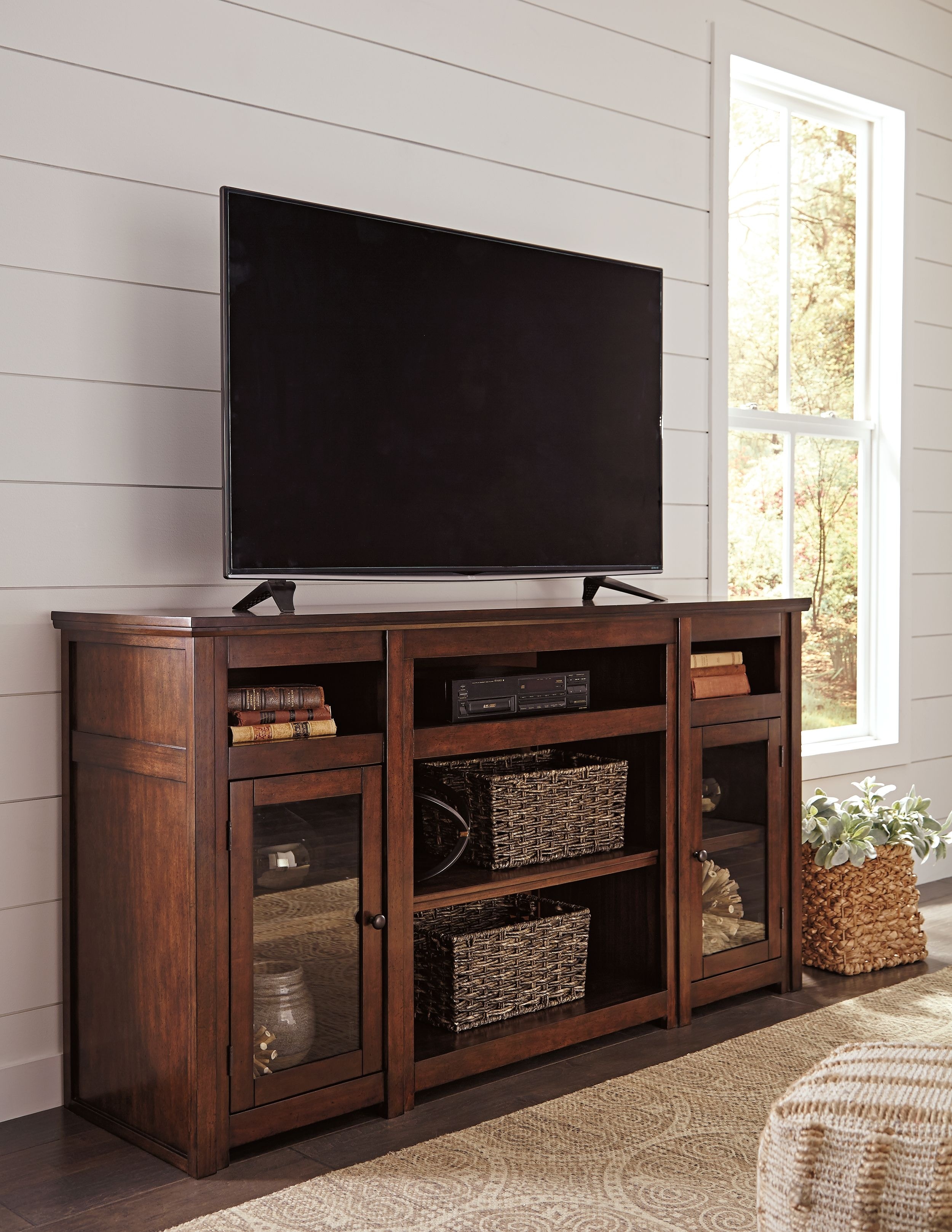 Ashley Harpan Xl TV Stand W/Fireplace Option W797-68 - Portland, OR ...