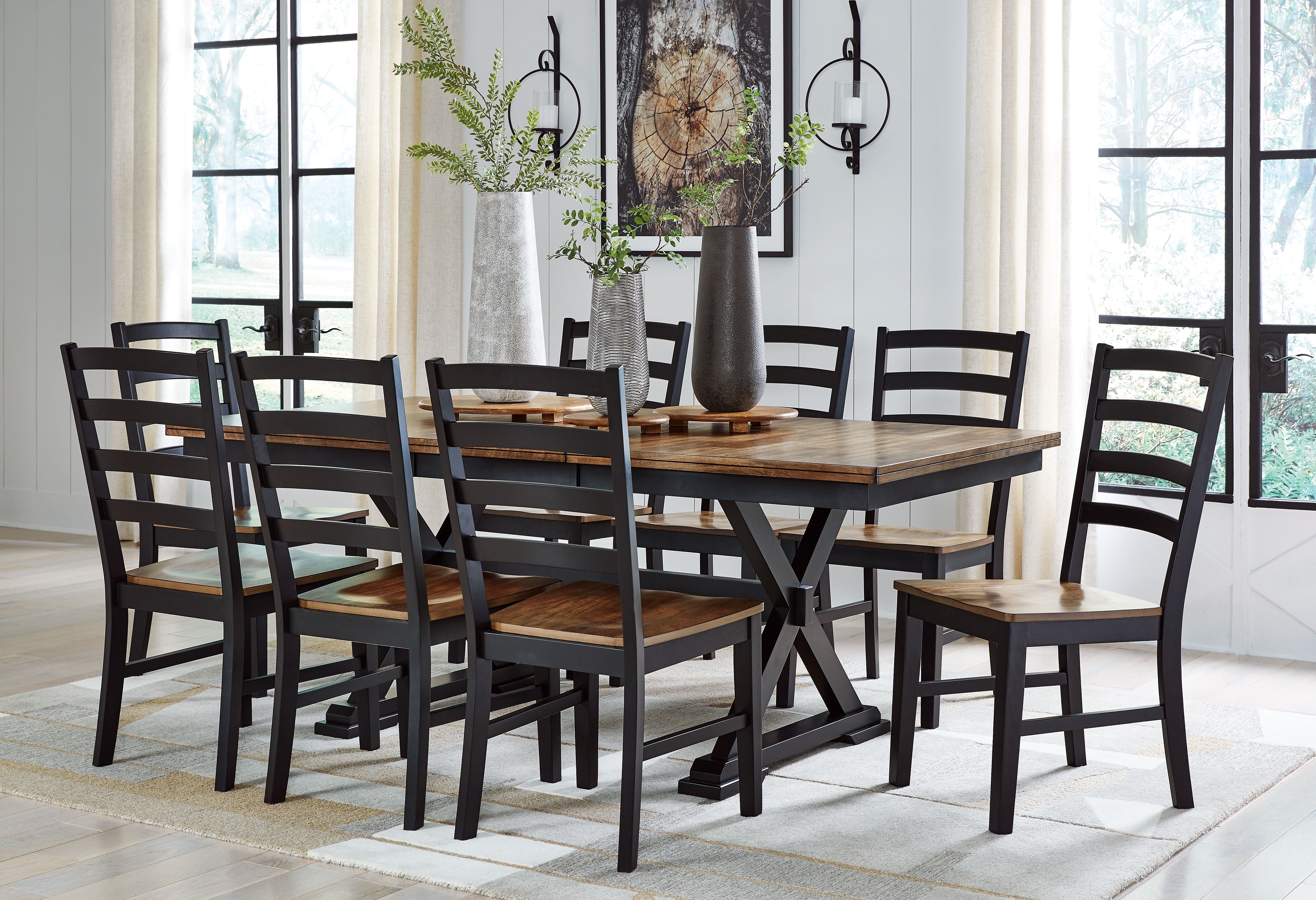 Ashley Wildenauer 9 Piece Extension Table Set D634-35-01-4 - Portland ...