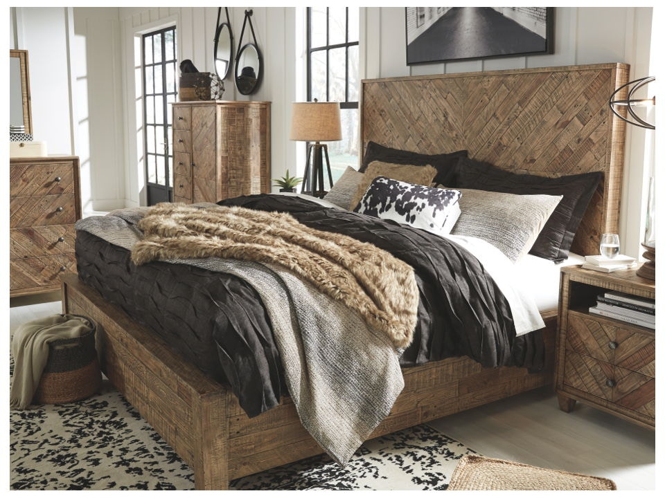 Ashley Grindleburg 5 Piece King Panel Bed Set B754-31-36-48-58-56 ...