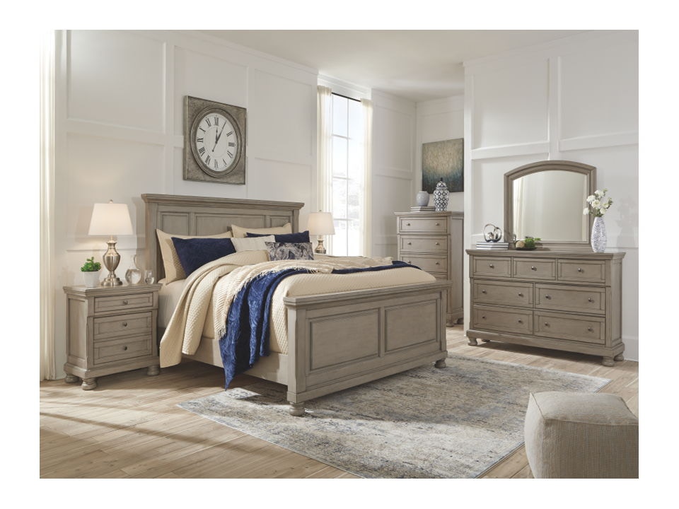 Ashley Lettner 8 Piece King Panel Bed Set B733-31-36-46-58-56-97-92-2 ...