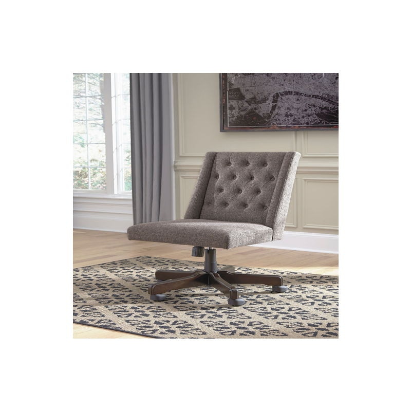 Ashley Luxenford Large Leg Desk and Credenza and Swivel Desk Chair Set ...