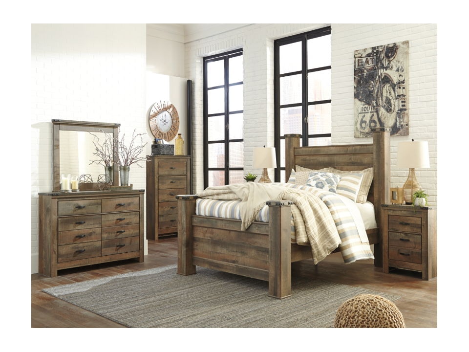 Ashley Trinell Dresser with Fireplace Option and Mirror B446-32-26 ...