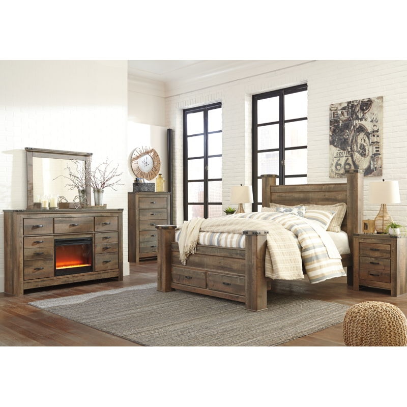 Ashley Trinell Queen Poster Storage Bed B446-67-64S-150-61-98 ...
