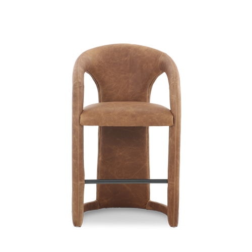Classic Home Distressed Leather Counter Stool 53051596 - Portland, OR ...