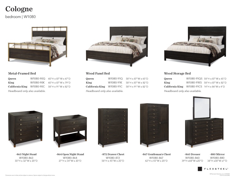 Flexsteel Cologne Queen Bed W1080-91Q - Portland, OR | Key Home Furnishings