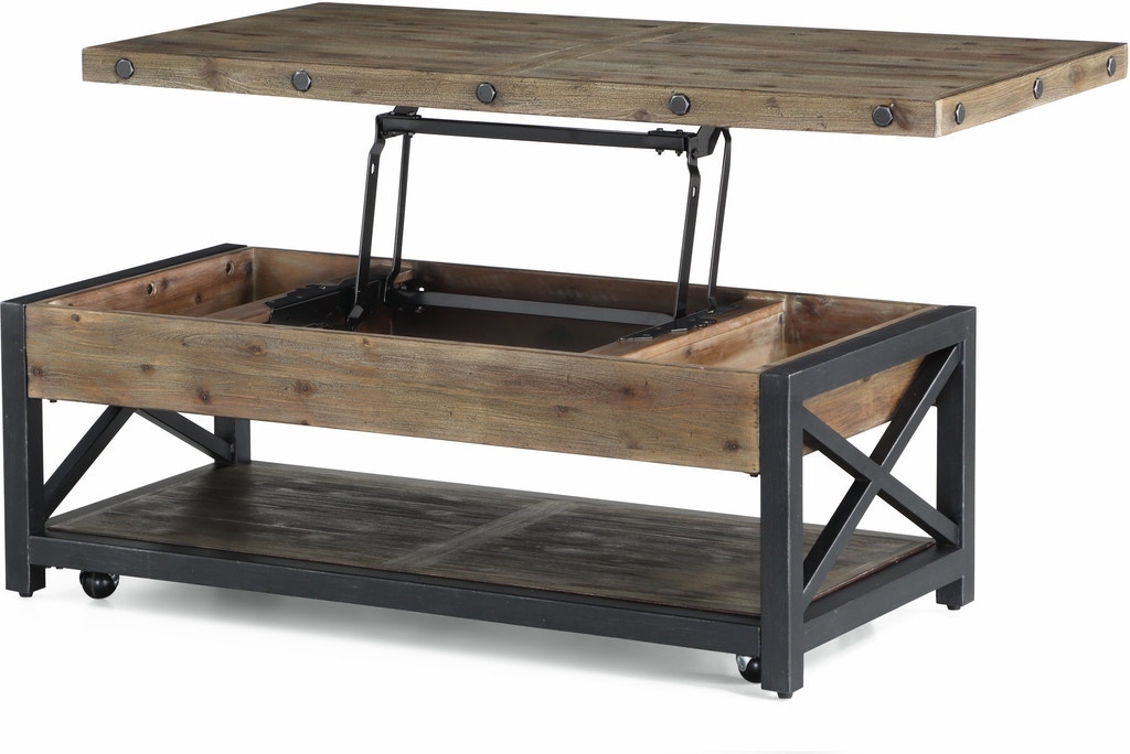 Flexsteel Carpenter Rectangular Lift Top Coffee Table with Casters 6723 ...
