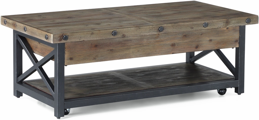Flexsteel Carpenter Rectangular Lift Top Coffee Table with Casters 6723 ...