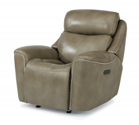 Flexsteel Mystic Leather Power Gliding Recliner with Power Headrest ...