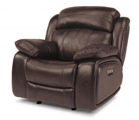 Flexsteel Como Leather Power Gliding Recliner with Power Headrest 1409 ...
