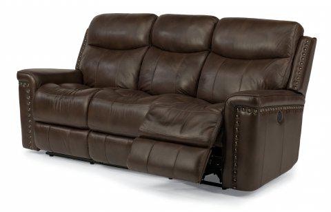Flexsteel Grover Leather Power Reclining Sofa 1339-62P - Portland, OR ...