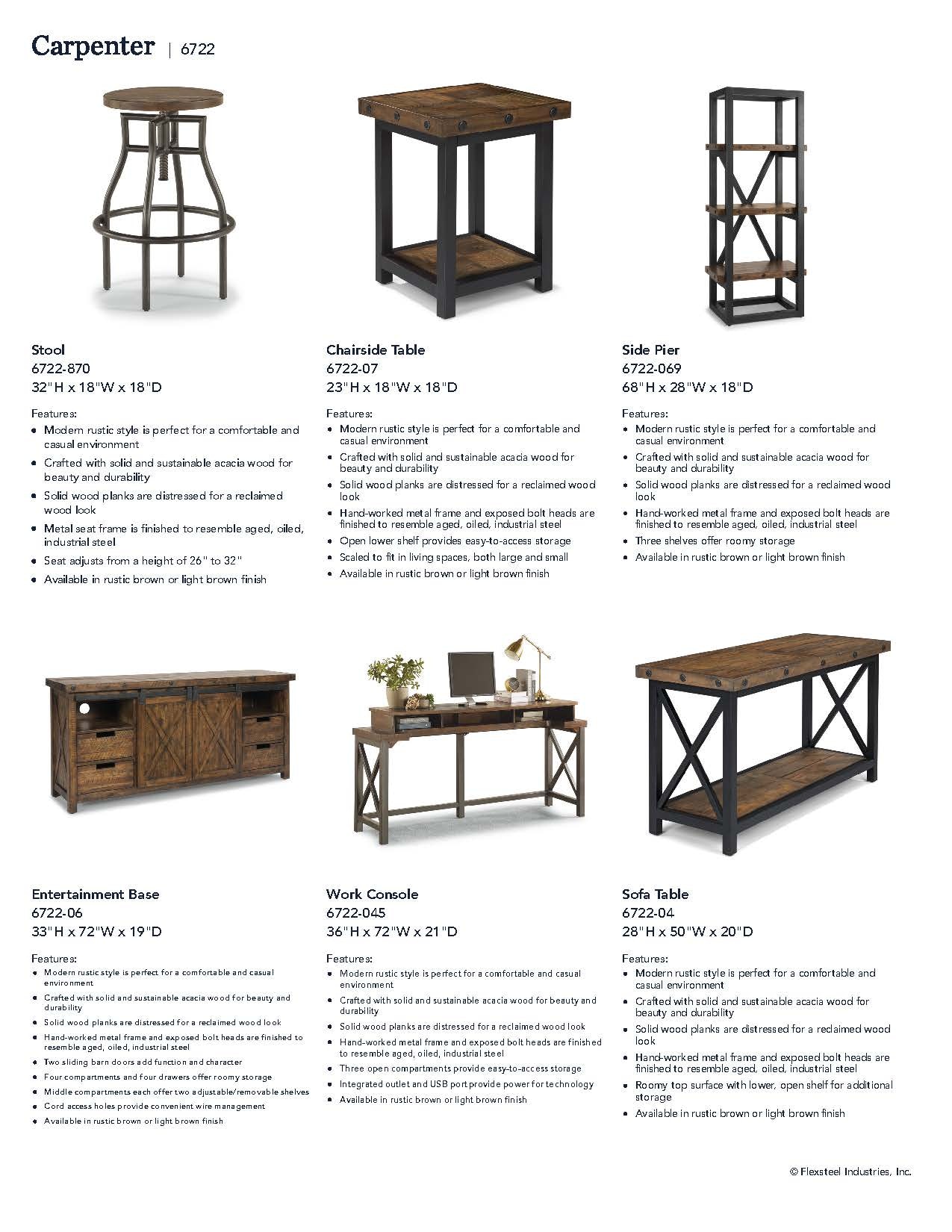 Flexsteel Carpenter Lamp Table 6722-02 - Portland, OR | Key Home ...
