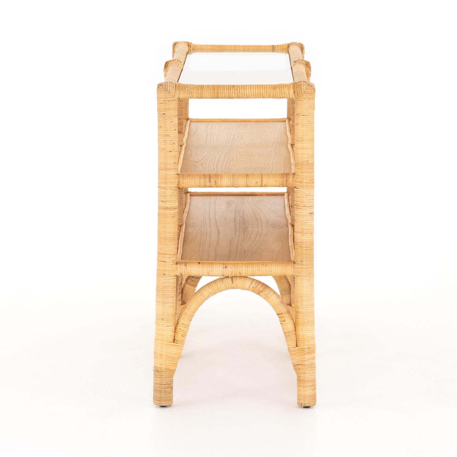 Four Hands Auden Console Table Wrapped Honey Rattan 109732-002 ...