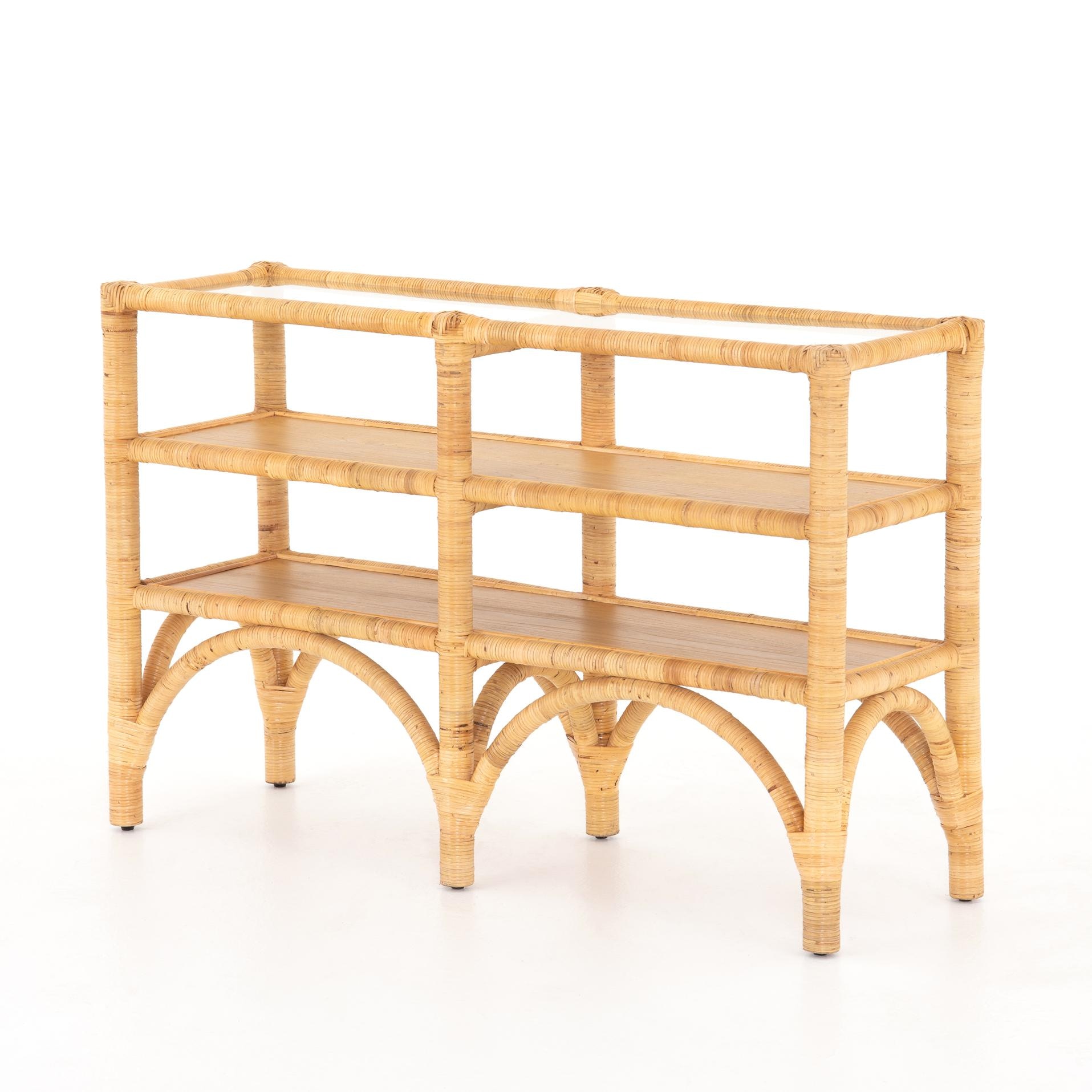 Four Hands Auden Console Table Wrapped Honey Rattan 109732-002 ...