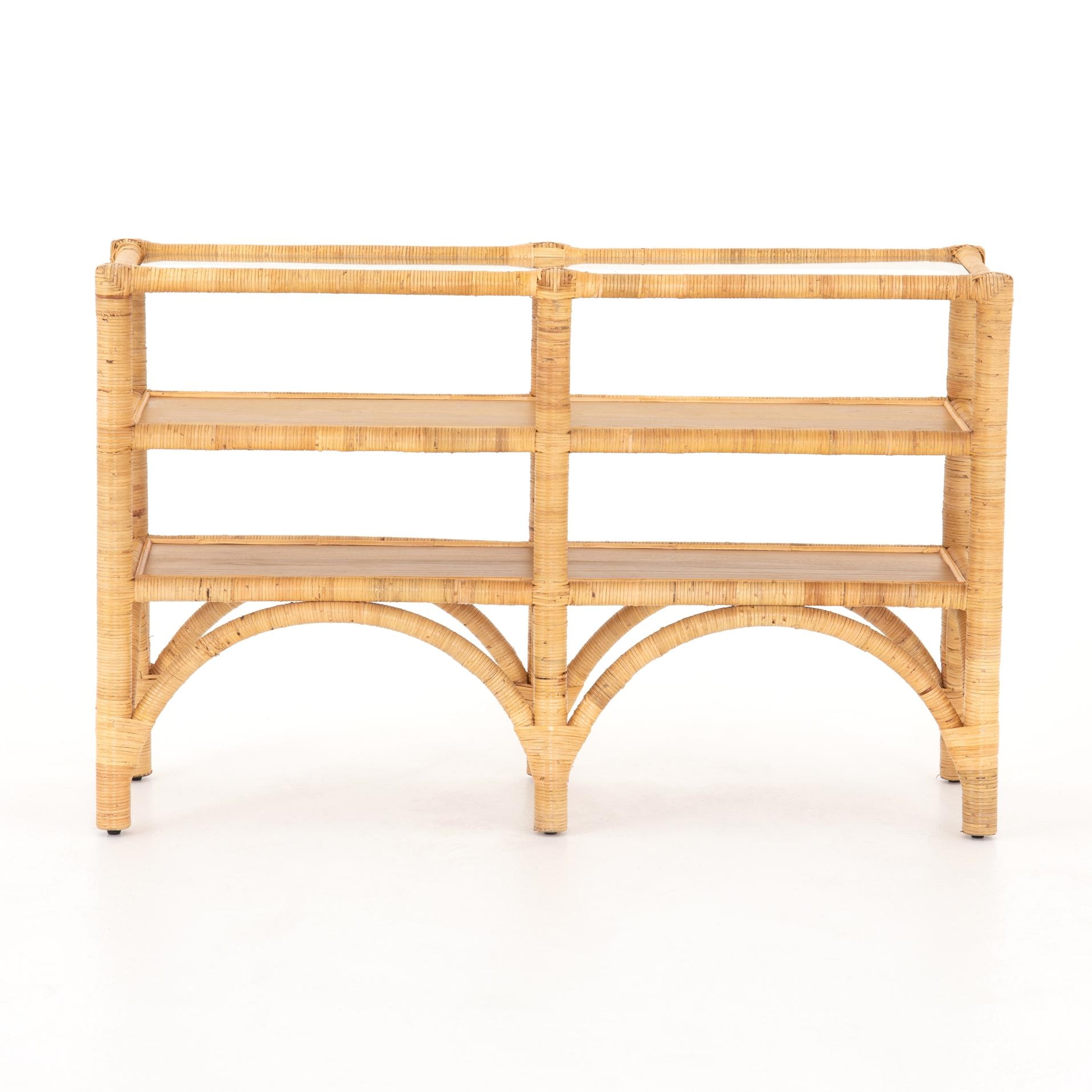 Four Hands Auden Console Table Wrapped Honey Rattan 109732-002 ...