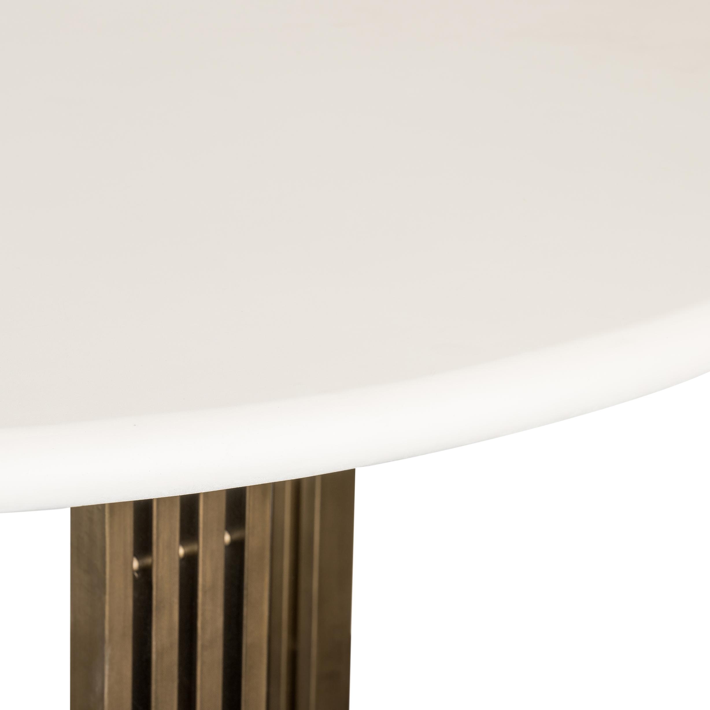 Four Hands Mia Round Dining Table Parchment White VEVR-047 - Portland, OR | Key Home Furnishings