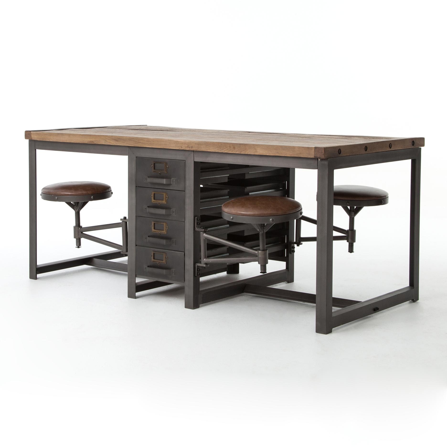 Four Hands Rupert Work Table Rustic Blk Bp CIMP 2E RBBP CIMP 2E RBBP Portland OR Key Home