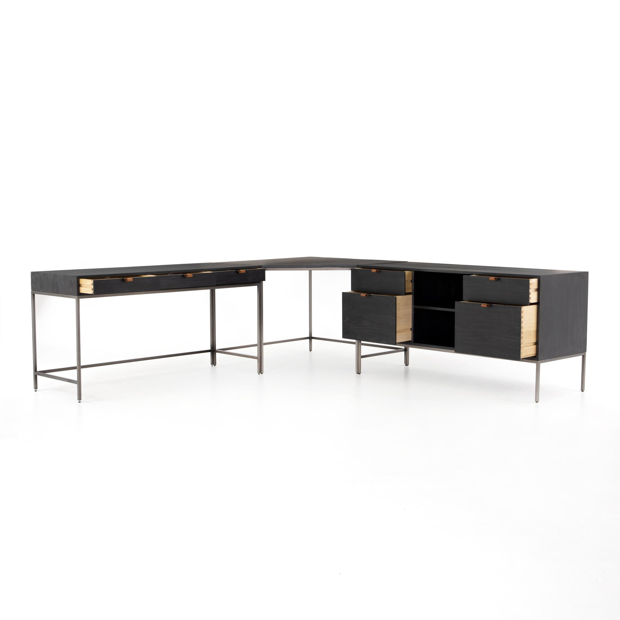 Four Hands Trey Desk System With Filing Credenza UFUL-039A - Portland ...