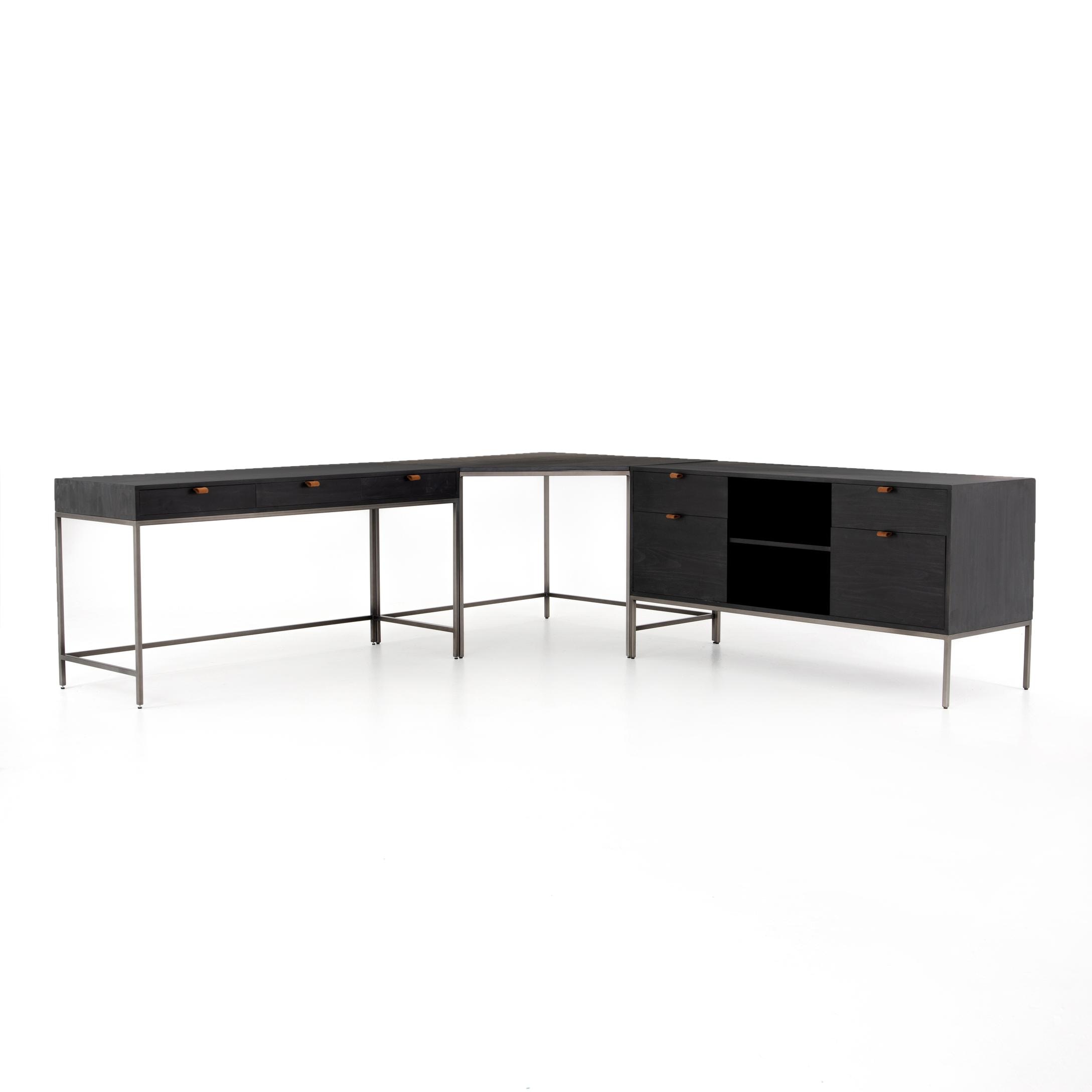 Four Hands Trey Desk System With Filing Credenza UFUL-039A - Portland ...
