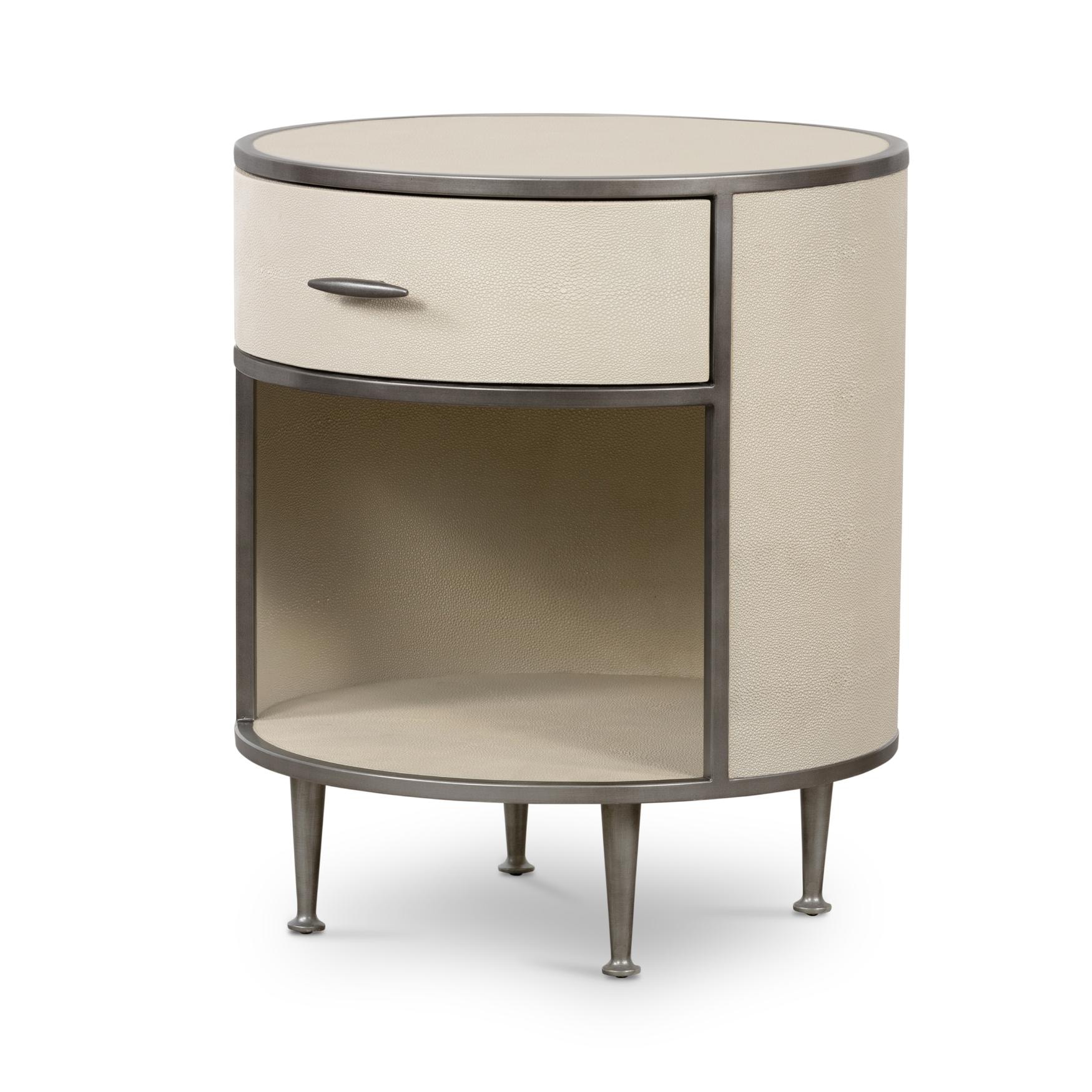 Shagreen round nightstand store