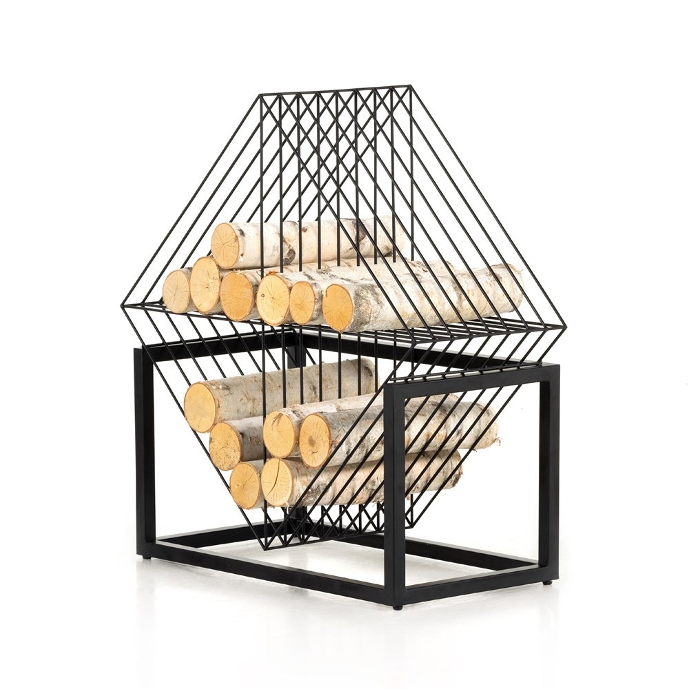 Four Hands Blaine Firewood Storage Natural Black 224679-002 - Portland ...