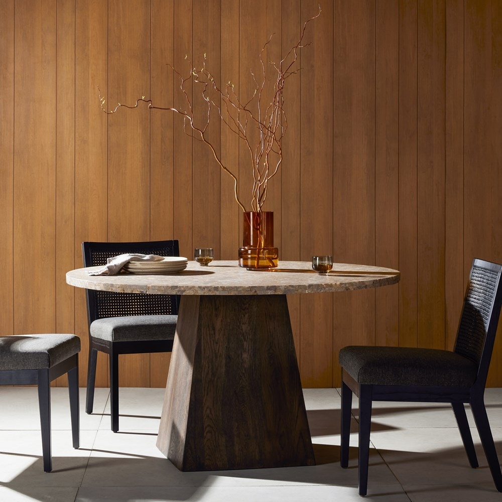 Brisa Round Dining Table 55 Dune Onyx