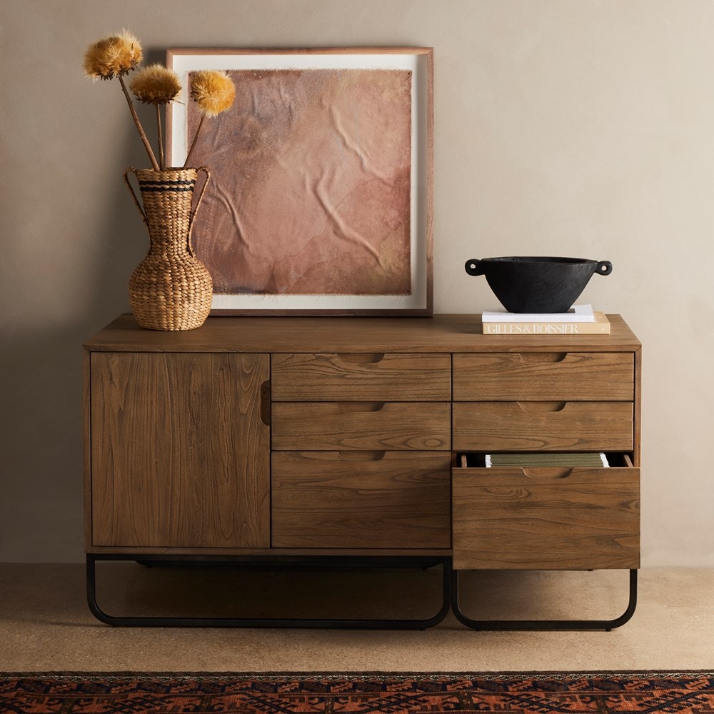 Four Hands Burton Filing Credenza Aged Drift Mindi 223974-006 ...
