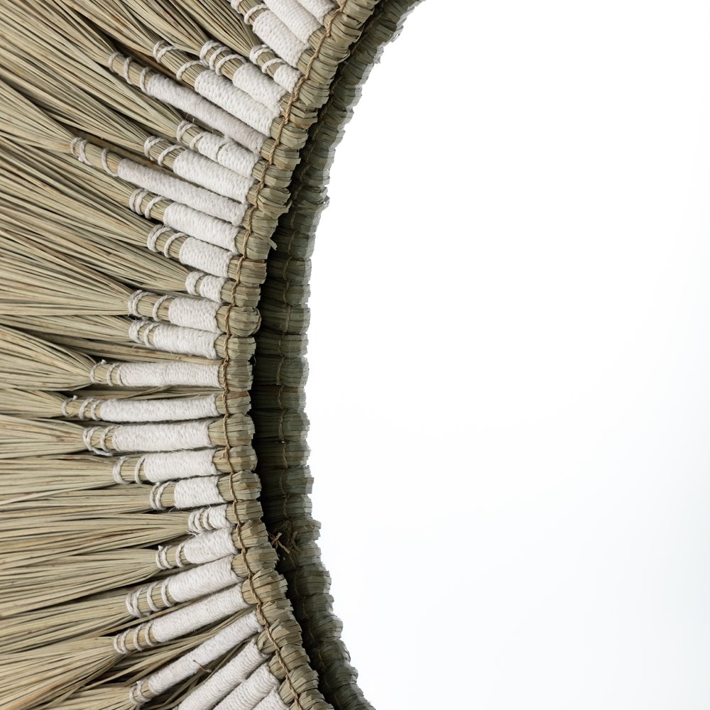 Four Hands Buru Mirror Nat Cream Wrapped Seagrass 226488-001 - Portland ...