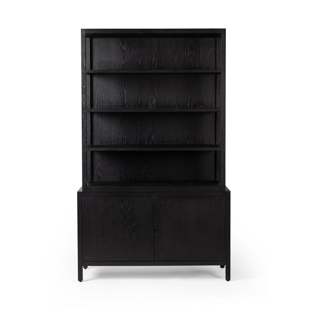 Four Hands Hopkins Bookcase Brushed Ebony Oak Vnr 235271-001 - Portland ...
