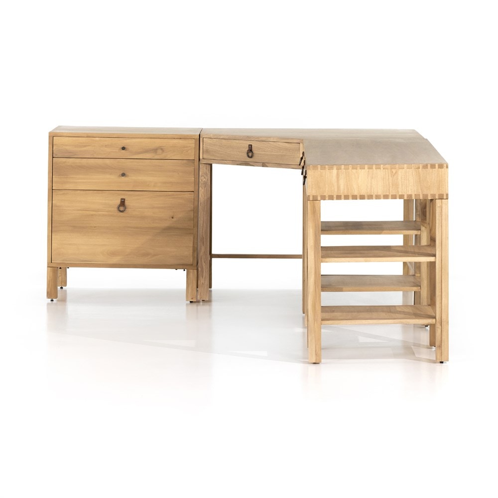 Four Hands Isador Modular Desk W Filing Cabinet 231969-001 - Portland ...